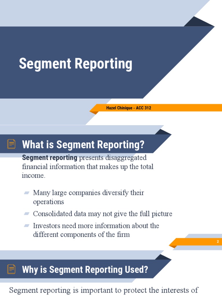 Segment Reporting: Hazel Chinique - ACC 312 | PDF | Revenue | Depreciation