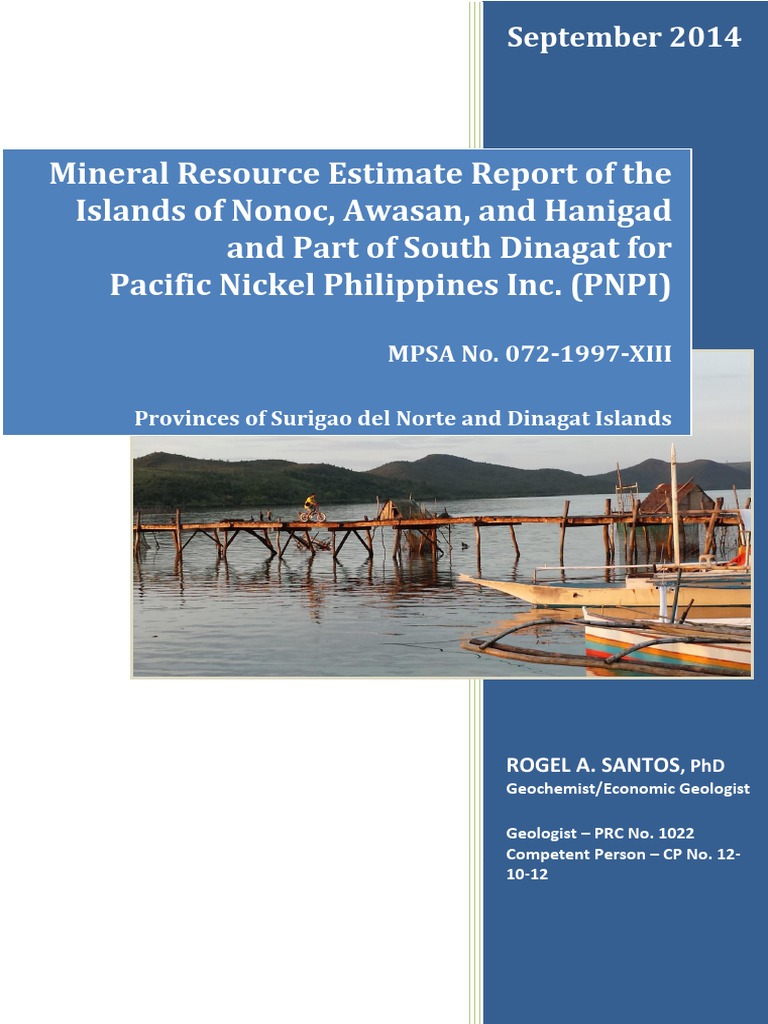 Nonoc Island Mineral Resource Estimate | PDF | Nickel | Topography