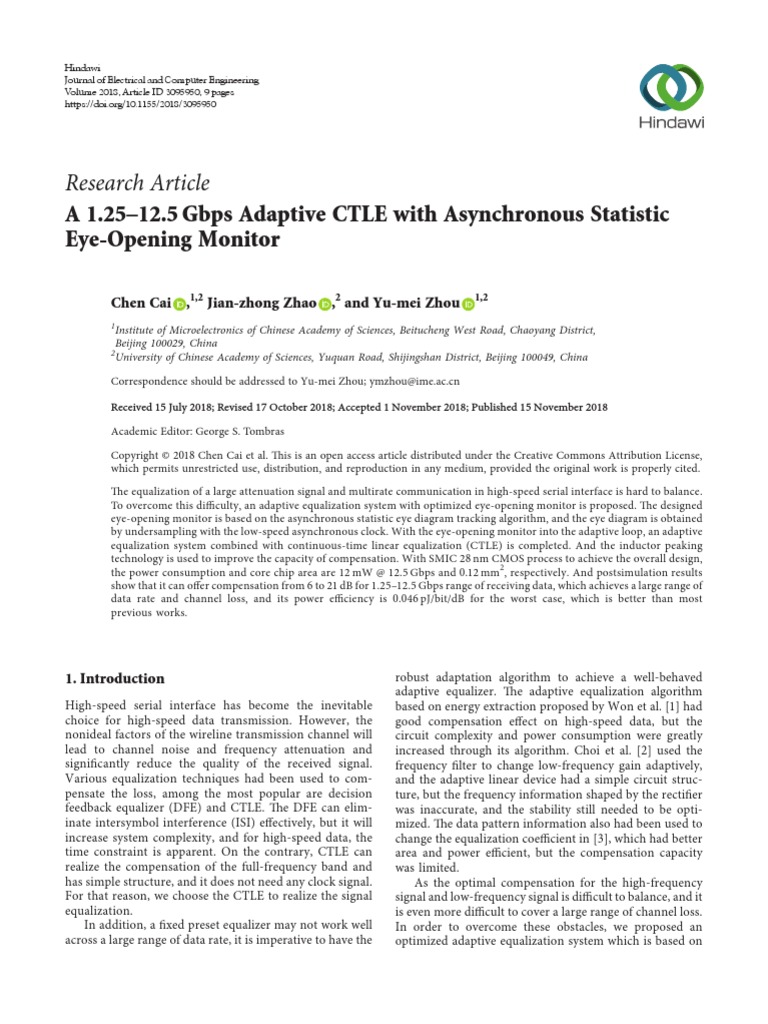 Research Article: A 1.25-12.5 Gbps Adaptive CTLE With Asynchronous ...