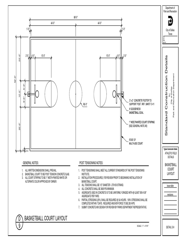 Basketball Court Construction Details | PDF | Building Materials ...