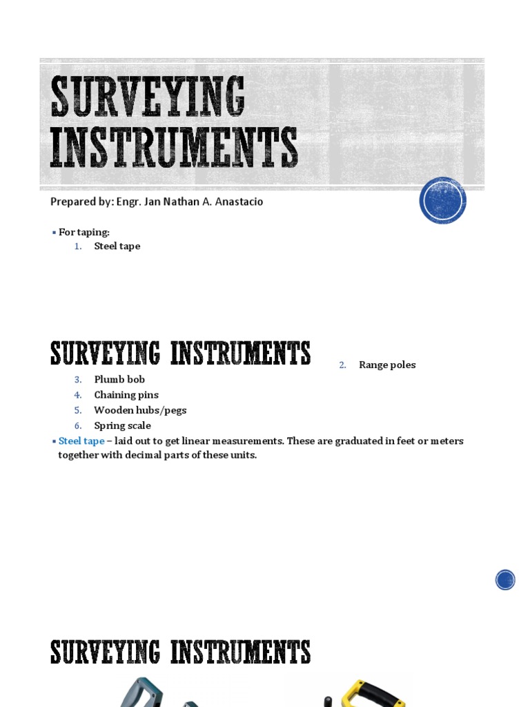 CE101-1 - 2. Surveying Instruments | PDF | Surveying | Scientific ...