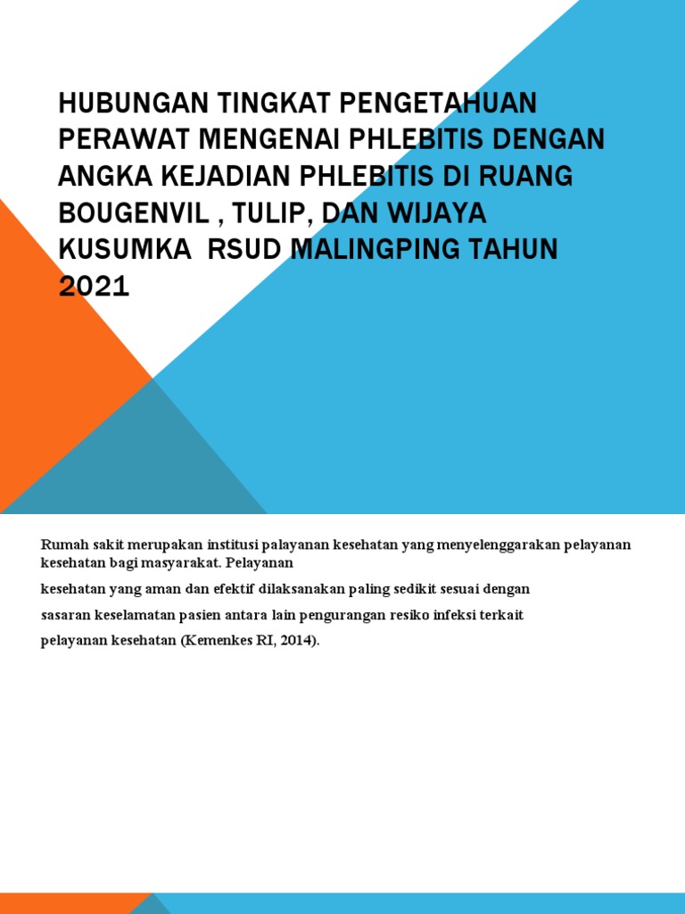 Hubungan Tingkat Pengetahuan Perawat Mengenai Phlebitis Dengan Angka | PDF | Sains & Matematika