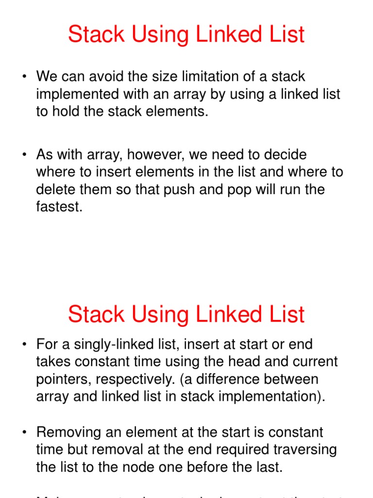 Stack With Linked List | PDF | Array Data Structure | Computer Data Stack With Linked List | PDF | Array Data Structure | Computer Data