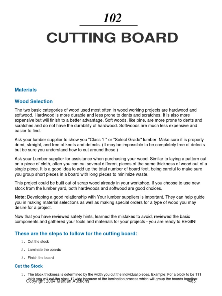 Cutting Board 1 | PDF | Lumber | Wood