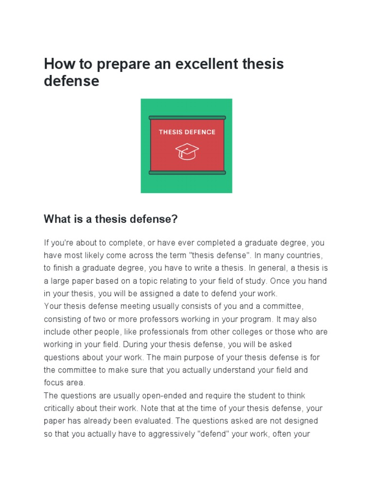 Preparing for Your Thesis Defense | PDF | Thesis | Human Nature