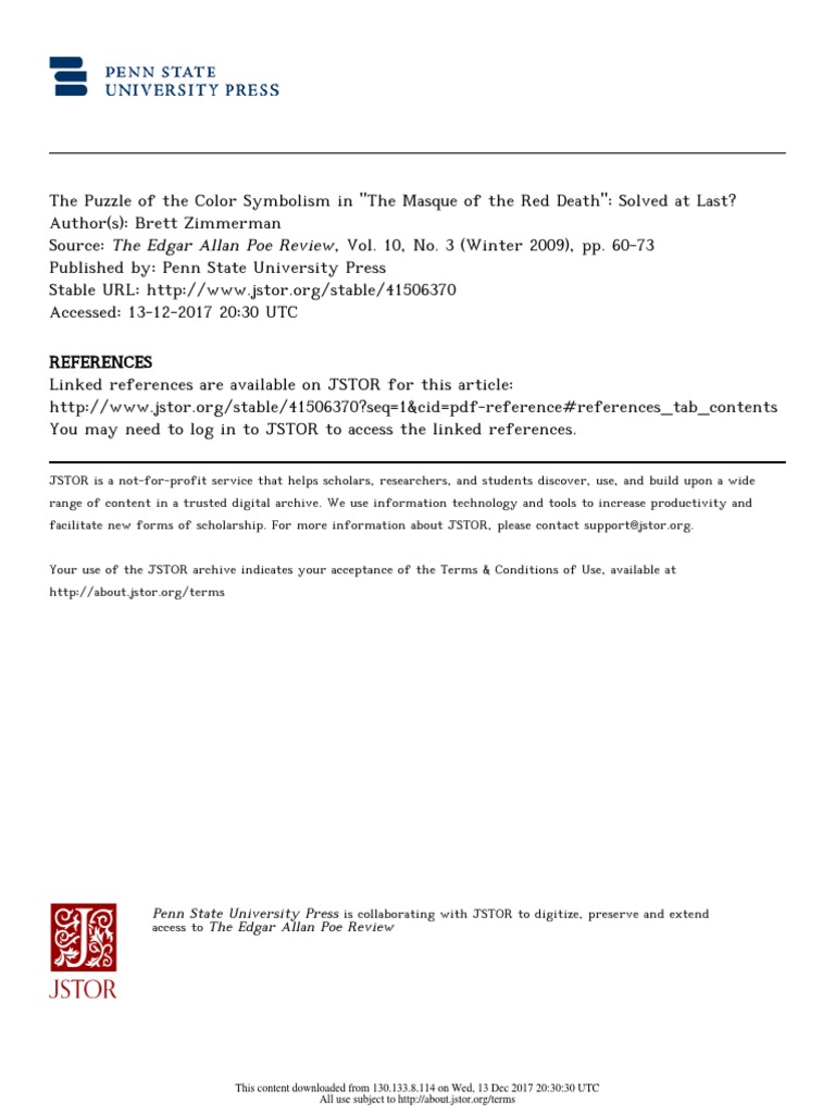 The Puzzle of The Color Symbolism in - The Masque of The Red Death ...