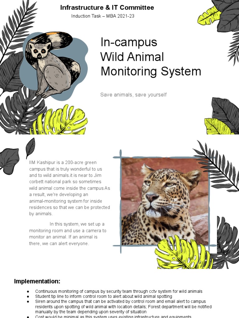 In-Campus Wild Animal Monitoring System: Induction Task - MBA 2021-23 | PDF