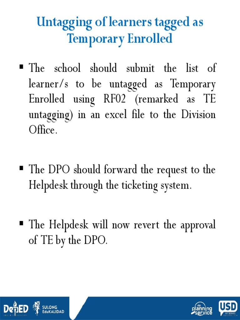 Temporary Enrollment Untagging Guide | PDF | Career & Growth