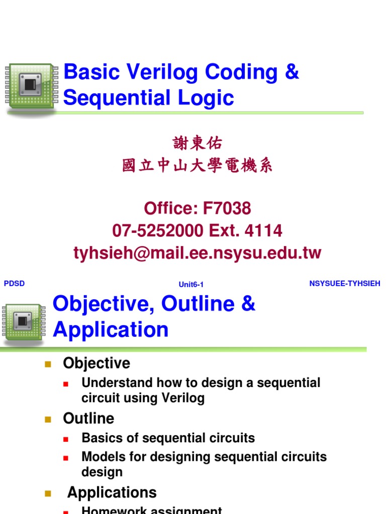 06 Basic Verilog Coding Andsequential Logic Pdf Electronic Circuits 1061