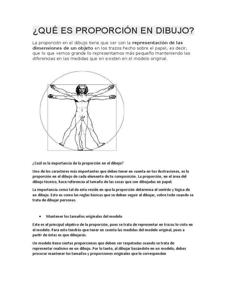 Qué Es Proporción En Dibujo Pdf Realismo Filosófico Dibujo