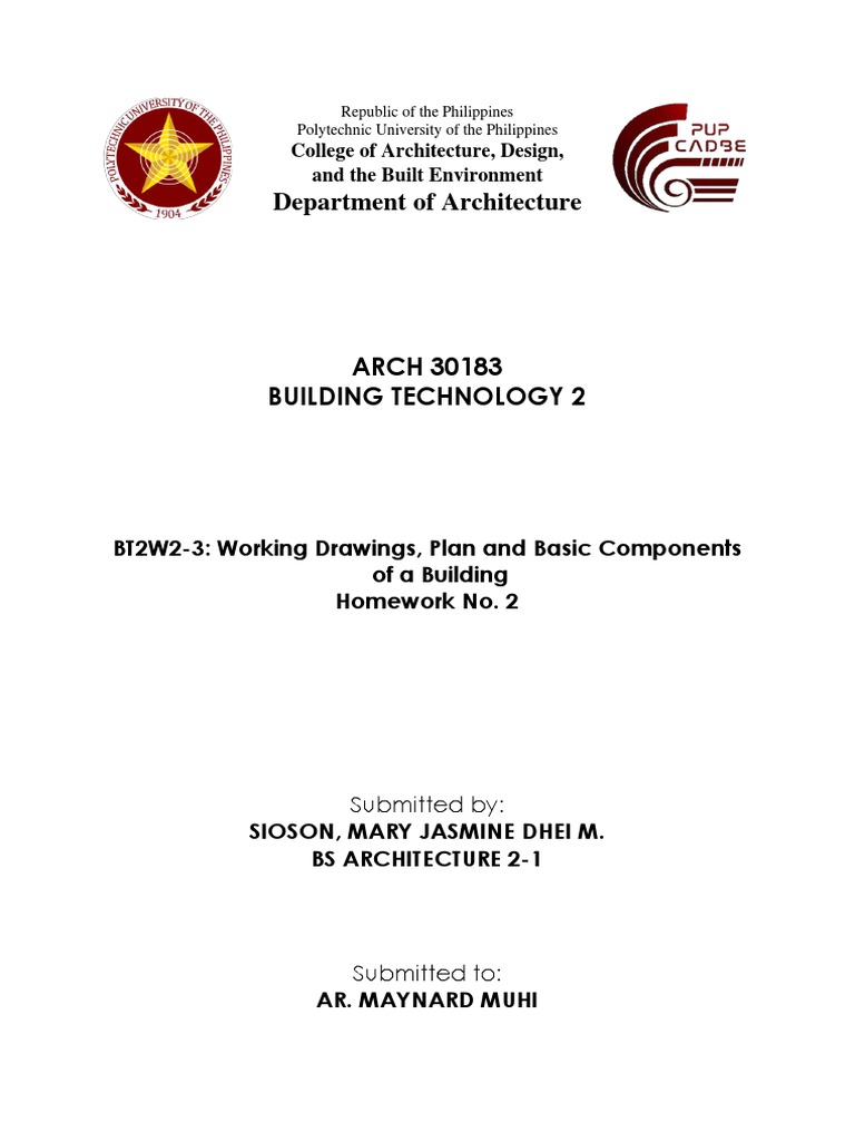 Department of Architecture: BT2W2-3: Working Drawings, Plan and Basic ...