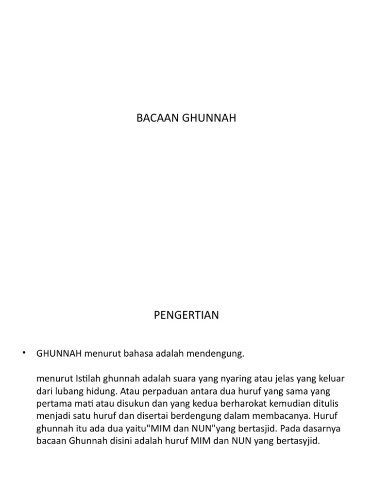 Bacaan Ghunnah | PDF