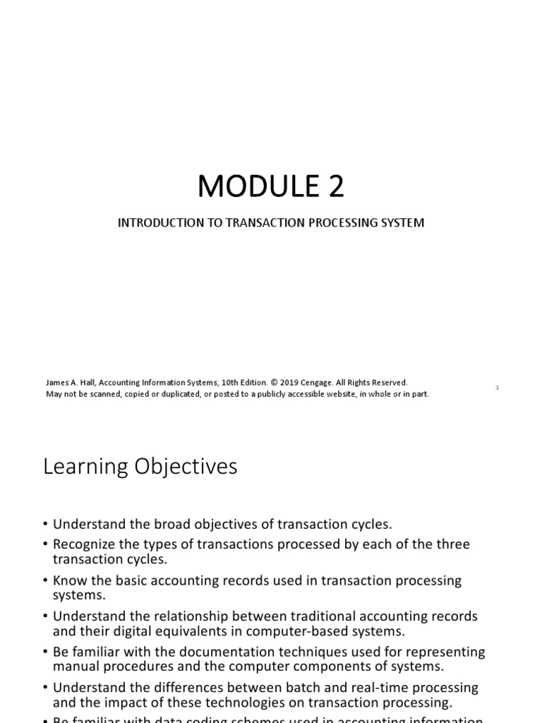 Module 2 Intro To Transaction Processing System | PDF | Databases | Computer File