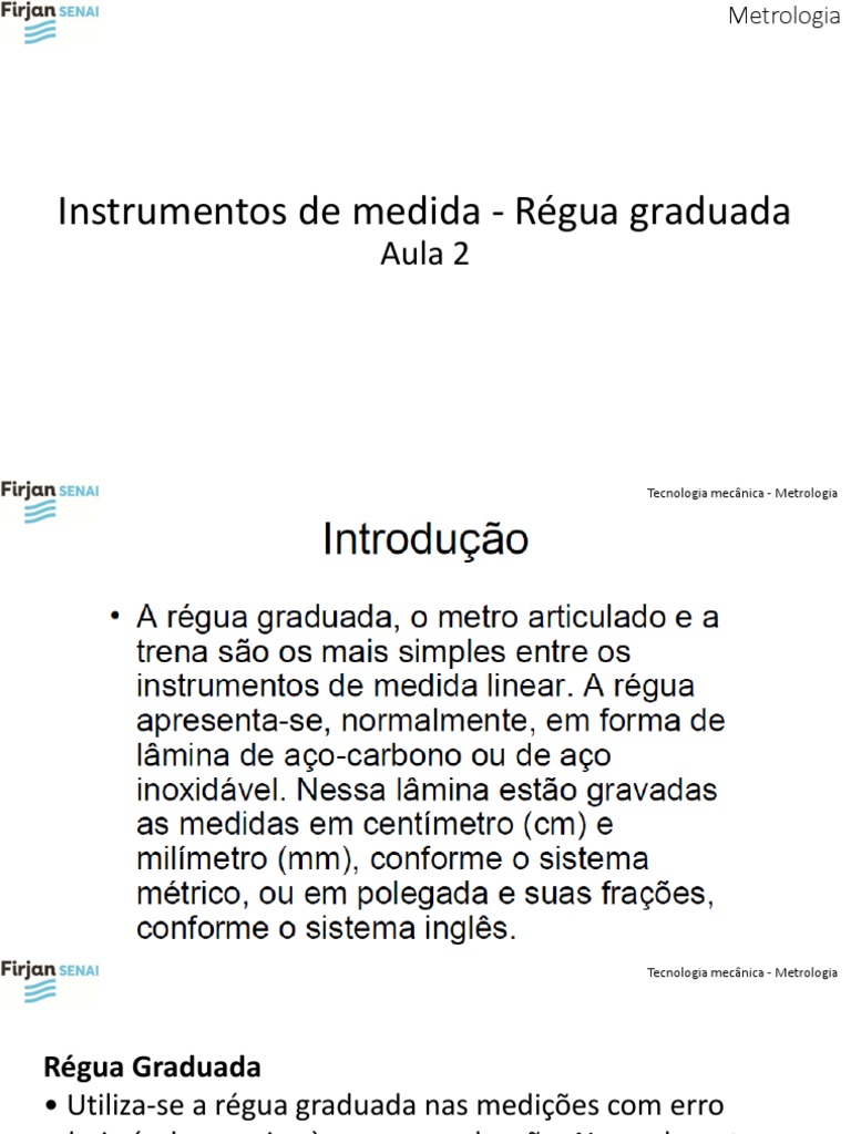 Uso e características da régua graduada | PDF | Metrologia | Metro