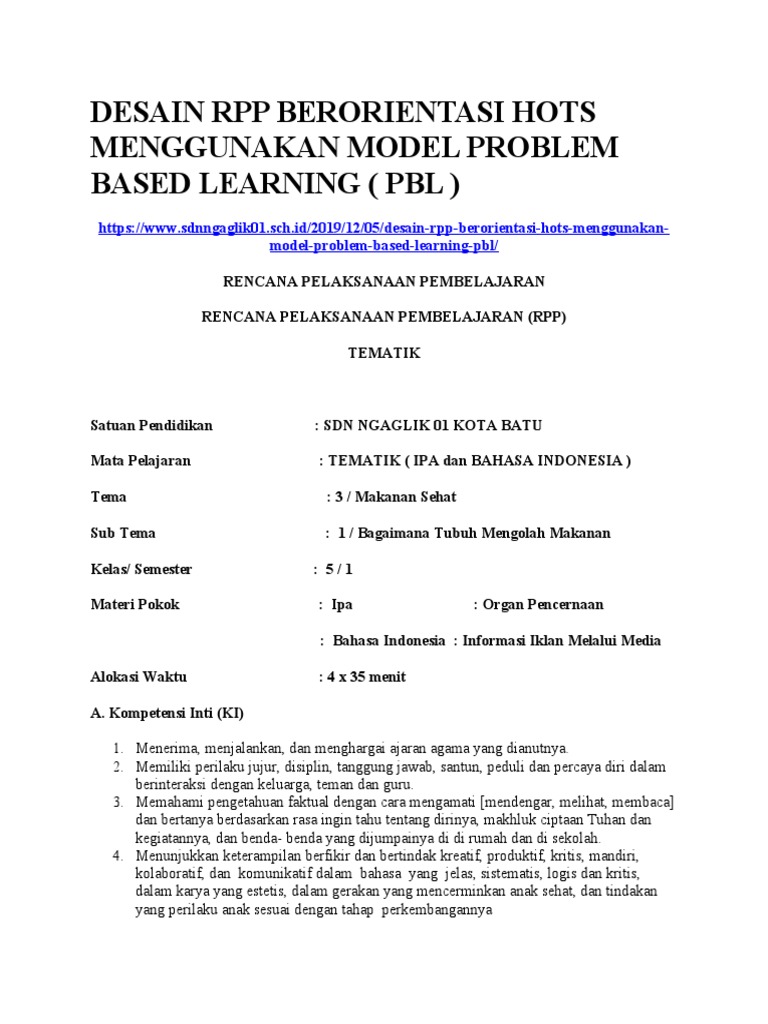 Sintak 2 Model PBL | PDF | Karier & Perkembangan | Sains & Matematika