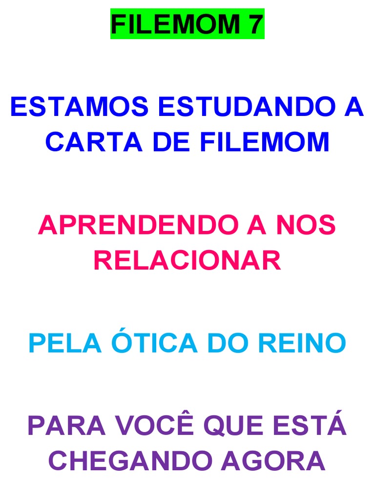 Filemom 7 | PDF | Apóstolo Paulo | Jesus