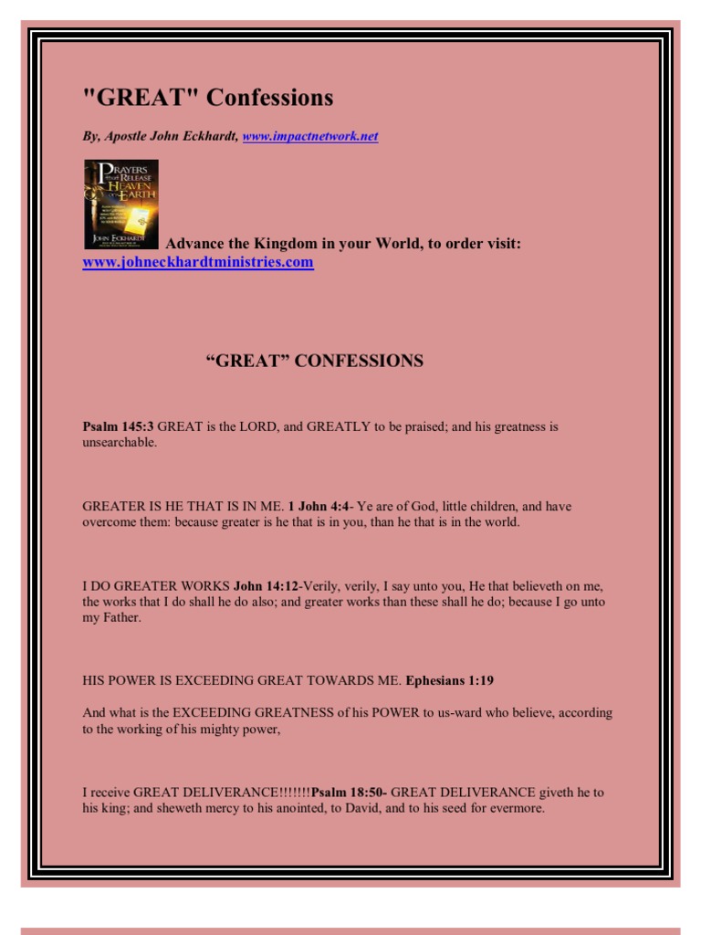 "Great" Confessions | PDF