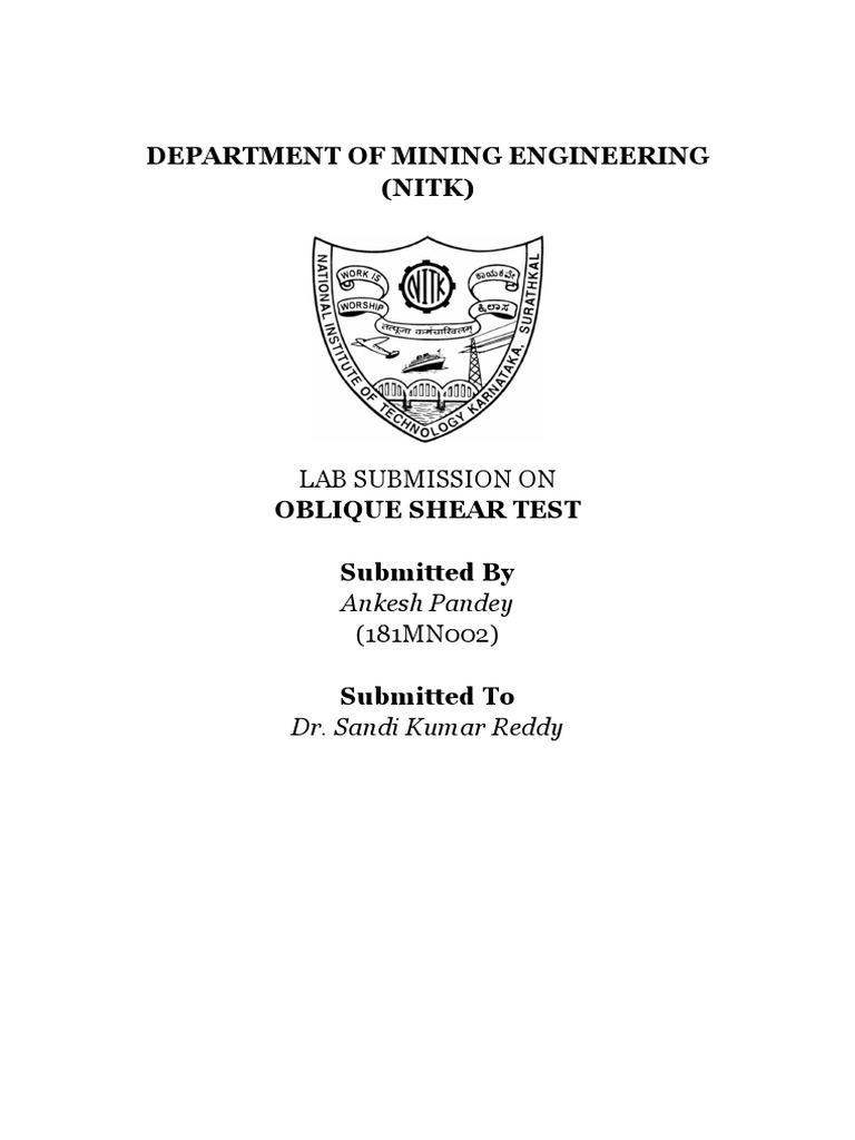 Lab 6 - Oblique Shear Test | PDF | Technology & Engineering