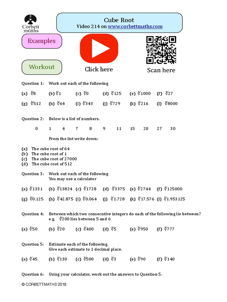 Cube Root PDF | PDF | Mathematical Notation | Mathematical Objects