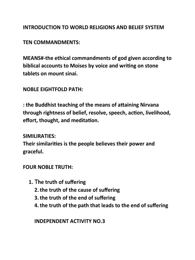 Introduction To World Religions and Belief System | PDF | Speculative ...