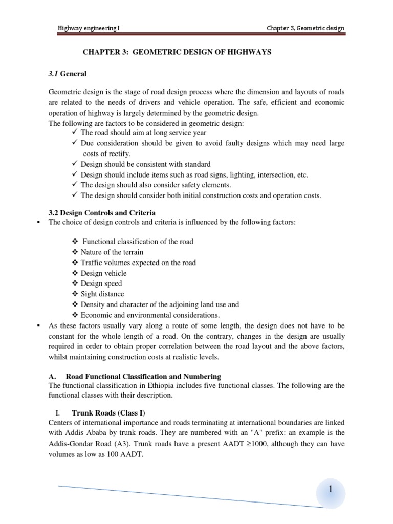 Chapter 3 Geometric Design | PDF | Angle | Road