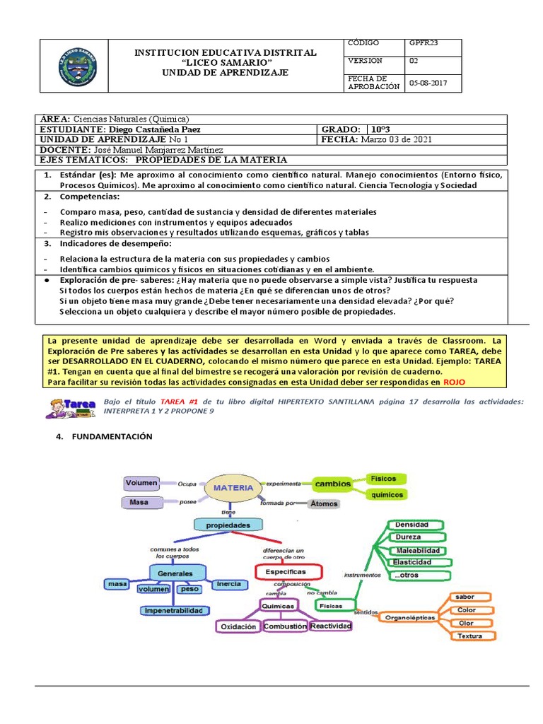Propiedades de la Materia en Química | PDF | Peso | Masa