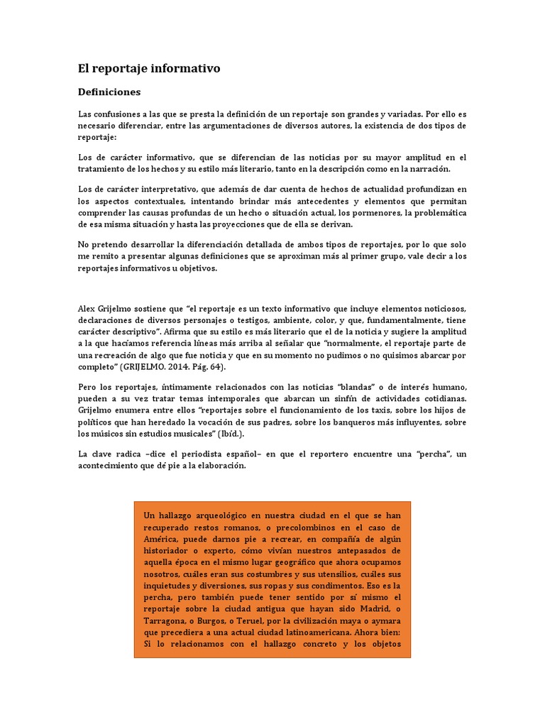 El Reportaje Informativo | PDF | Periodismo | Comunicación