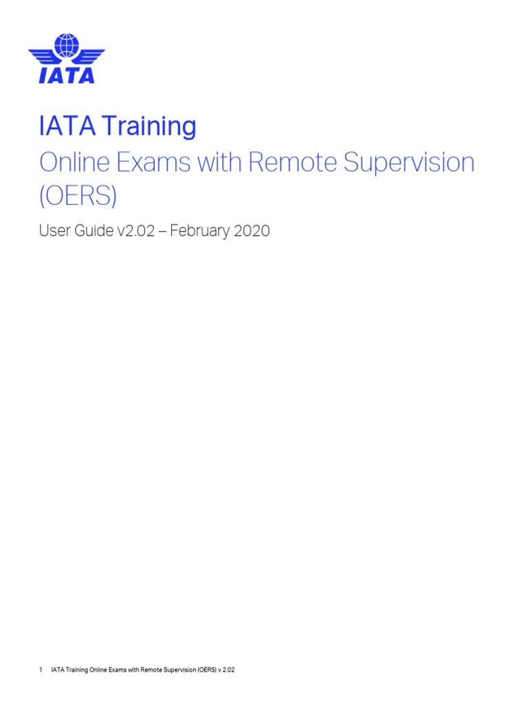 Iata Training Online Exam Remote Supervision Student User Guide | PDF ...
