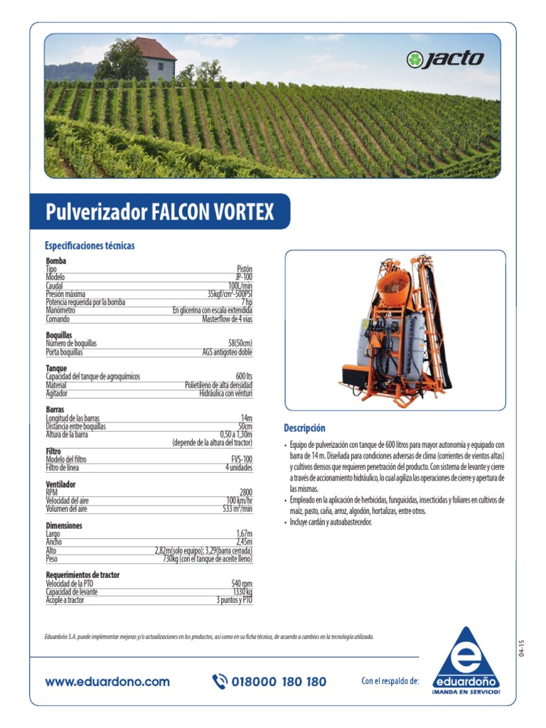 Ficha Tecnica Falcon Vortex | PDF | Tanques | Science