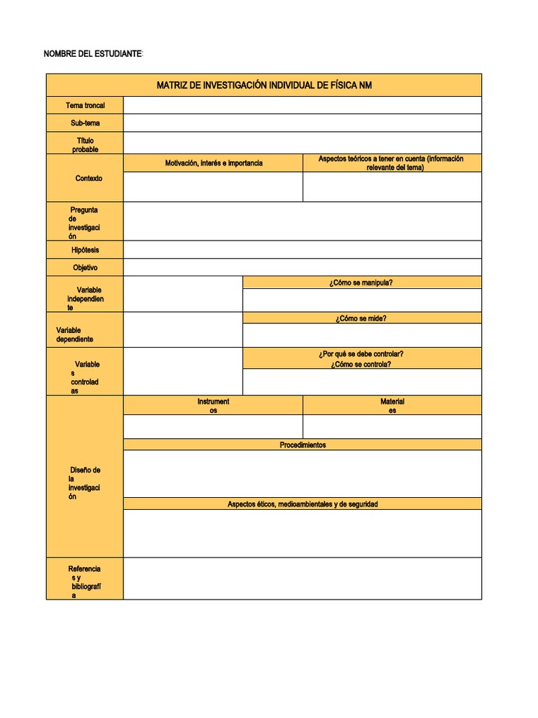 Matriz de Investigación Individual | PDF | Incertidumbre | Medición