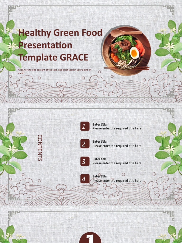 Healthy Green Food Presentation Template GRACE | PDF | Business