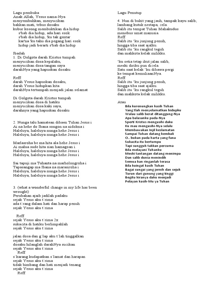 Lagu Pujian Ibadah Paskah Pa KMK Usu 2021 | PDF | Filsafat