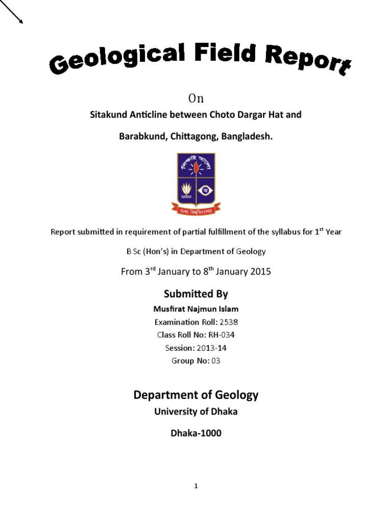 Geological Study of Sitakund Anticline | PDF | Sedimentary Rock | Shale