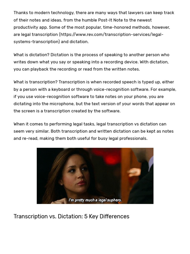 What Is The Difference Transcription and Dictation | PDF