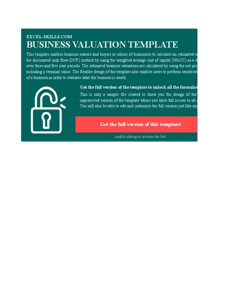 Business Valuation Sample | PDF | Net Present Value | Business Valuation