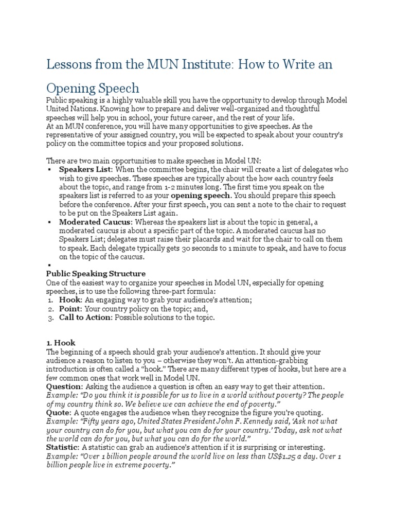 How To Write An Opening Speech | PDF | Further Education