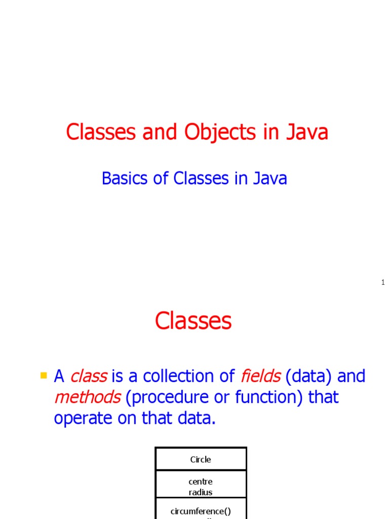 Classes And Objects In Java Pdf Constructor Object Oriented Programming Programming