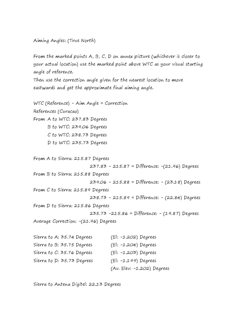 Aiming Angles | PDF