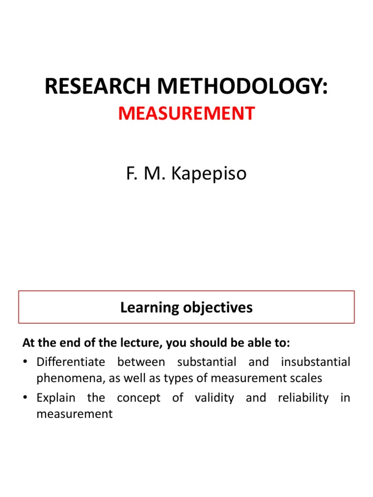07 - Measurement Scales | PDF | Level Of Measurement | Validity ...