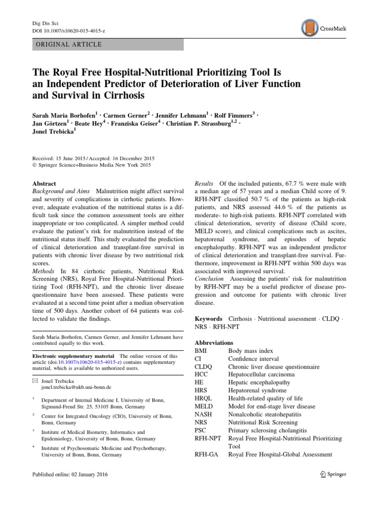 RFH - NPT Borhofen2016 | PDF | Cirrhosis | Liver