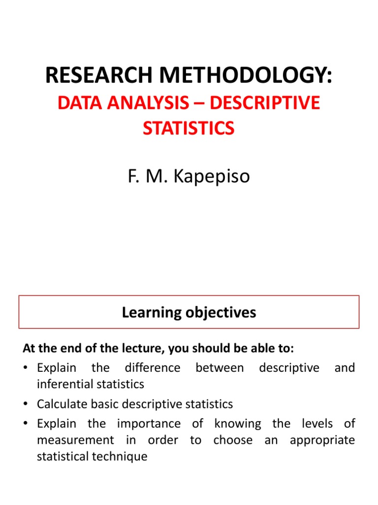 09 - Data Analysis - Descriptive Statistics | PDF | Mean | Correlation ...