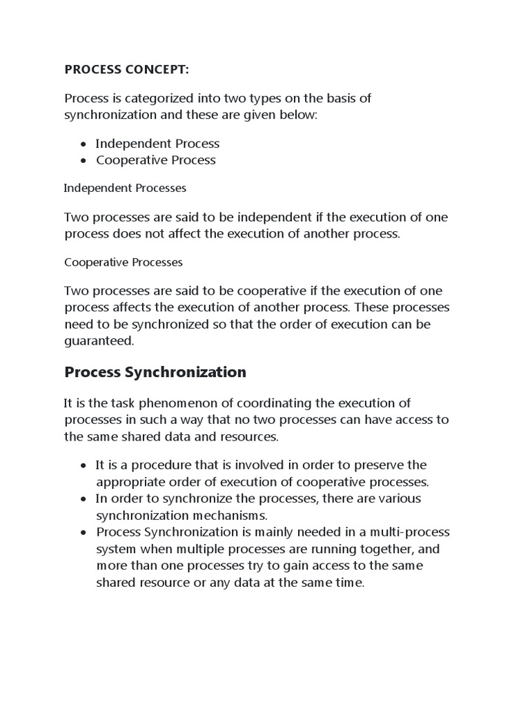 Unit 2 | PDF | Process (Computing) | Synchronization