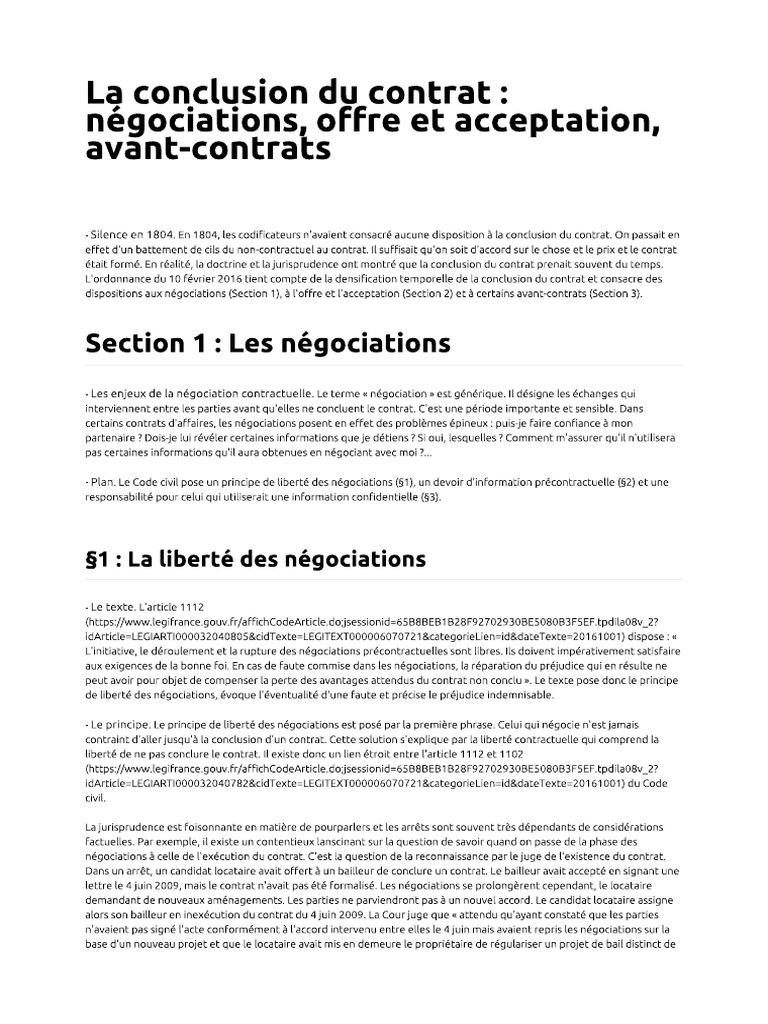 Conclusion Contrat | PDF