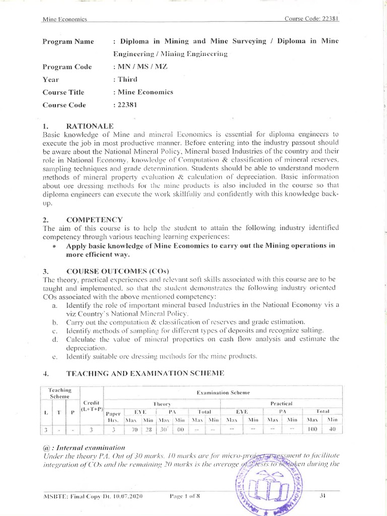Mine Economics | PDF