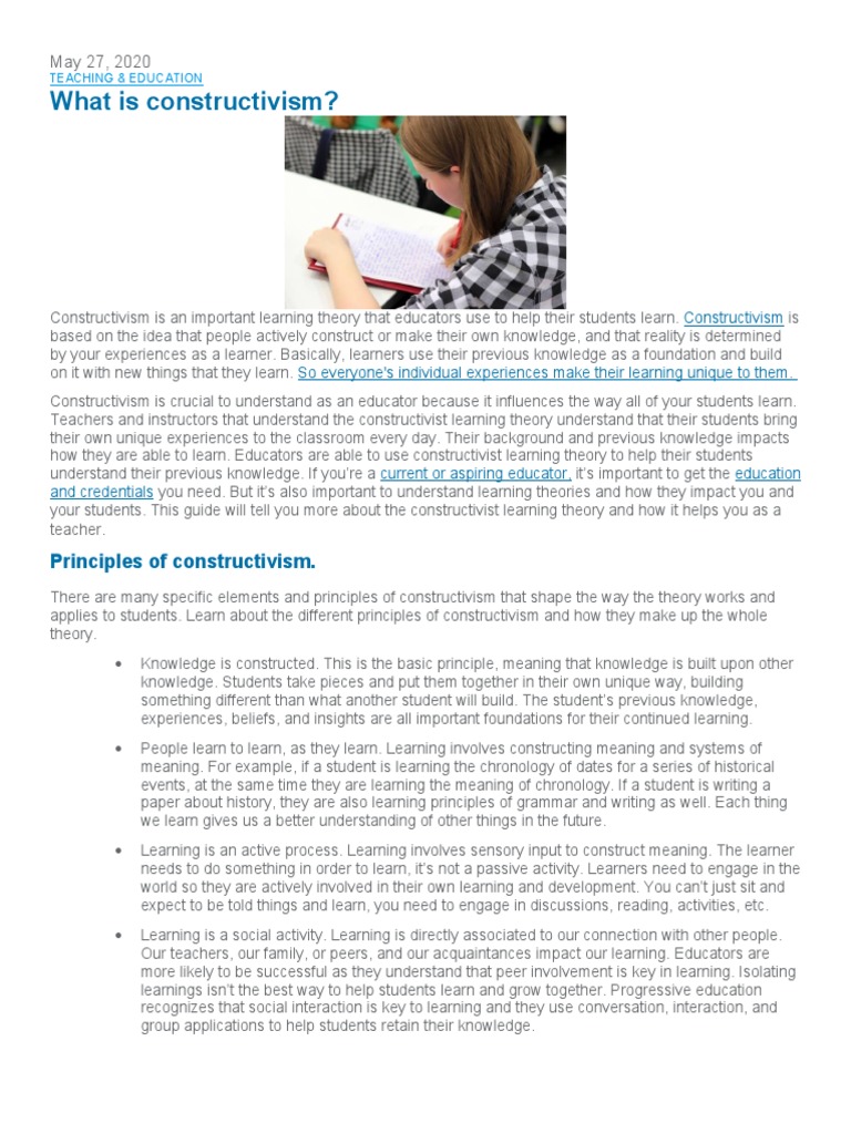 Constructivist Theory | PDF | Constructivism (Philosophy Of Education ...
