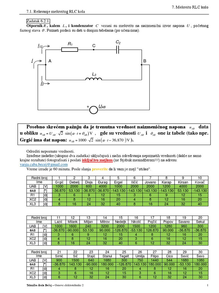 Kon - Oe2 - It - S - 09 - Lat - Mesovito RLC Kolo - 01 | PDF
