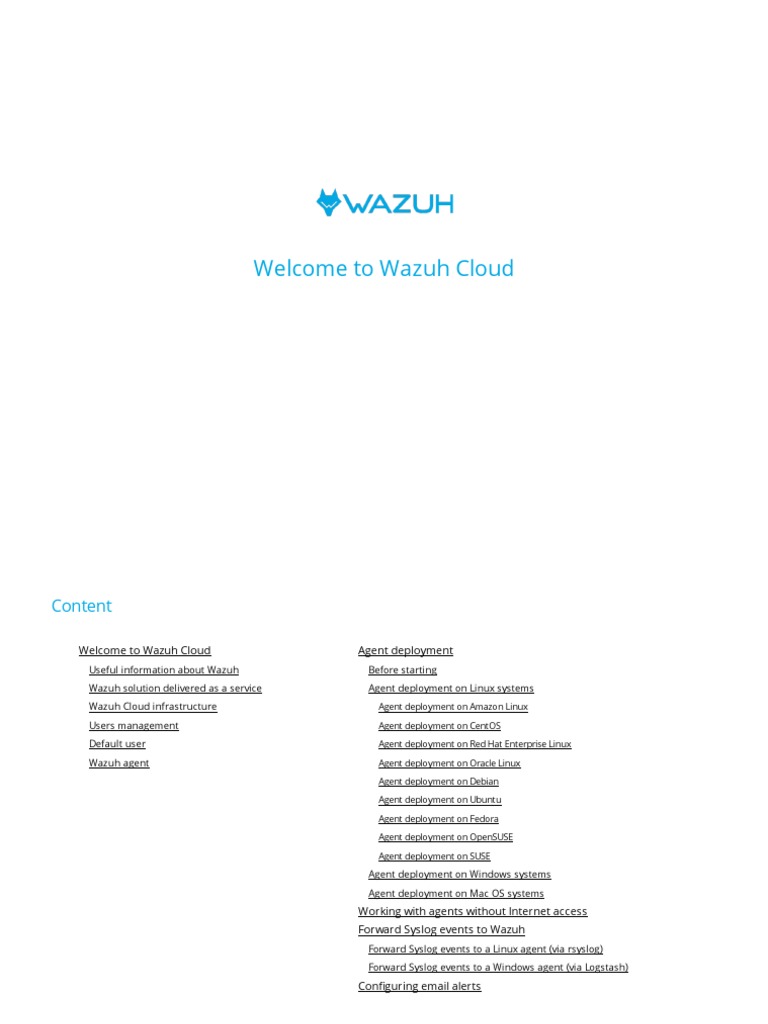 Wazuh Cloud | Download Free PDF | Cloud Computing | Operating System