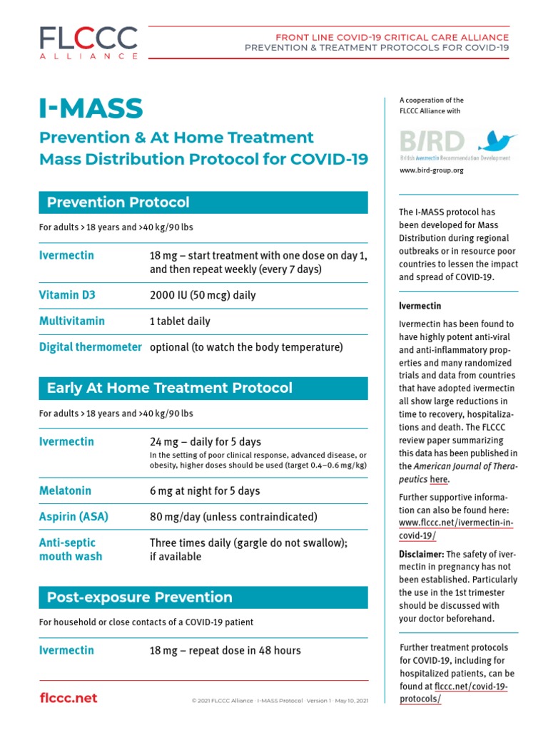 FLCCC I MASS Protocol | PDF | Pharmacology | Health Sciences