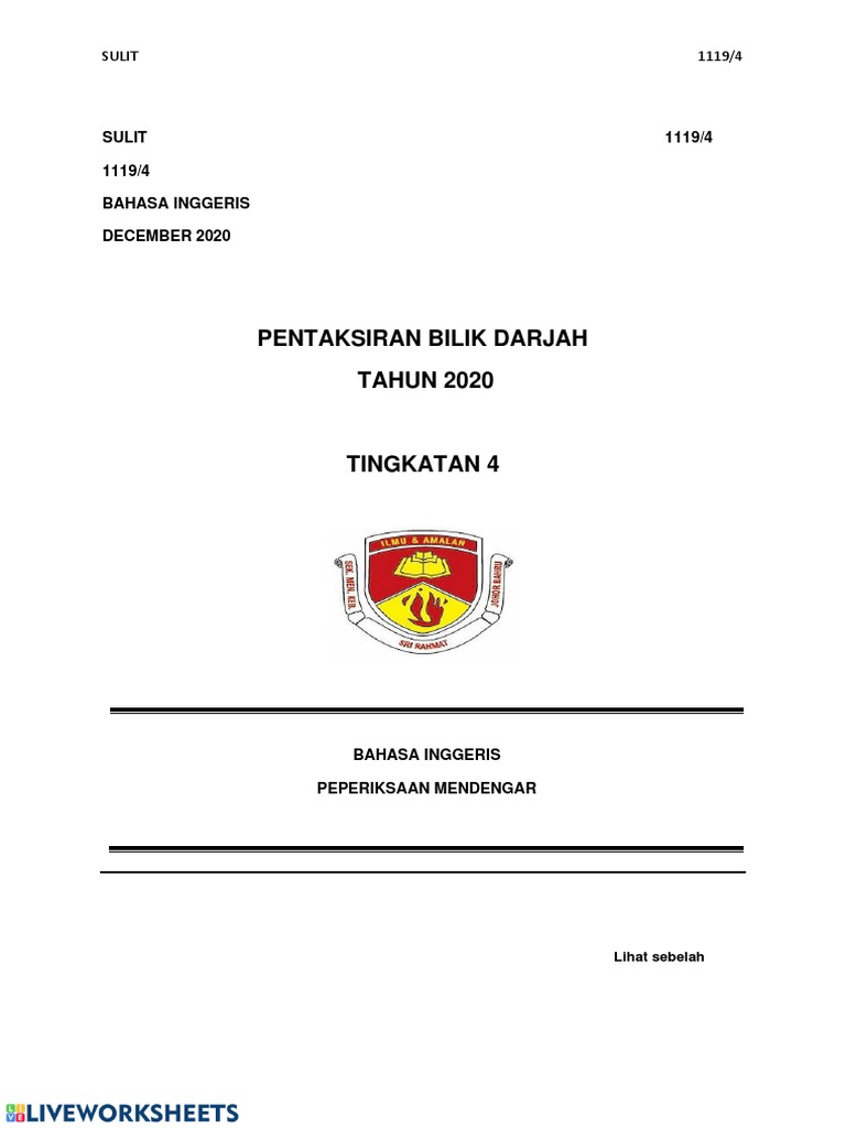 Form 4 English Listening Test | PDF