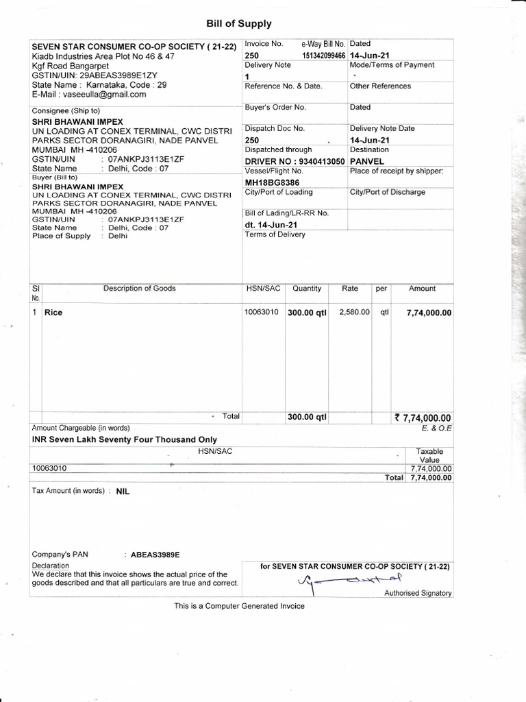 Bill Of: Gstin/Uin Name | PDF | Business Documents | Trade